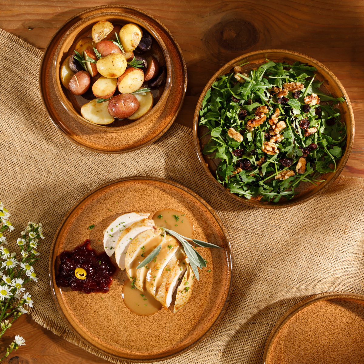 bloomhouse Santorini Terracotta Dinnerware Set - Service for 4 ...