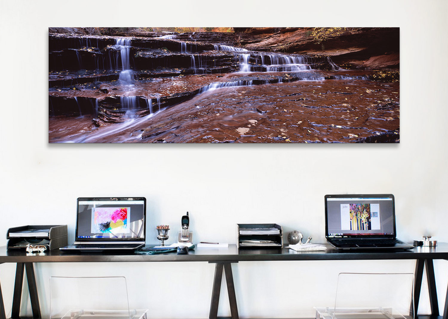 Ebern Designs Panoramic Stream Flowing Through Rocks, North Creek, Zion ...