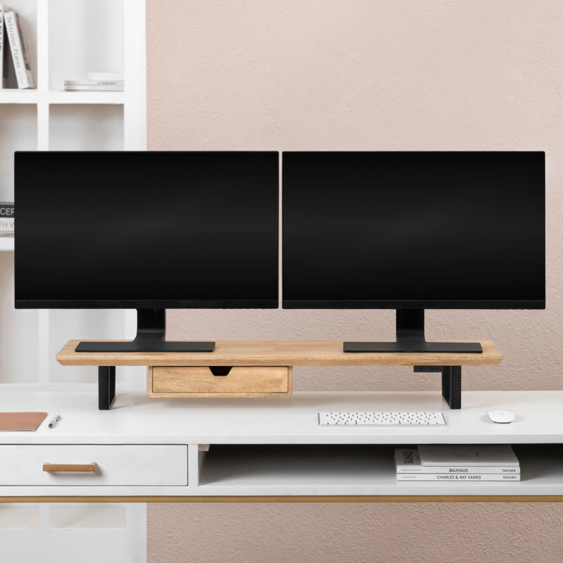 Alcott Hill® Mango Wood Monitor Stand | Wayfair