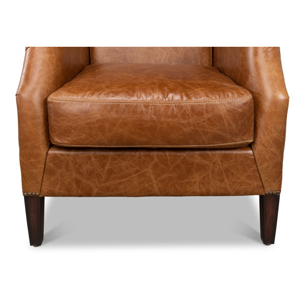 Astoria Grand Morelock Leather Wingback Chair | Wayfair