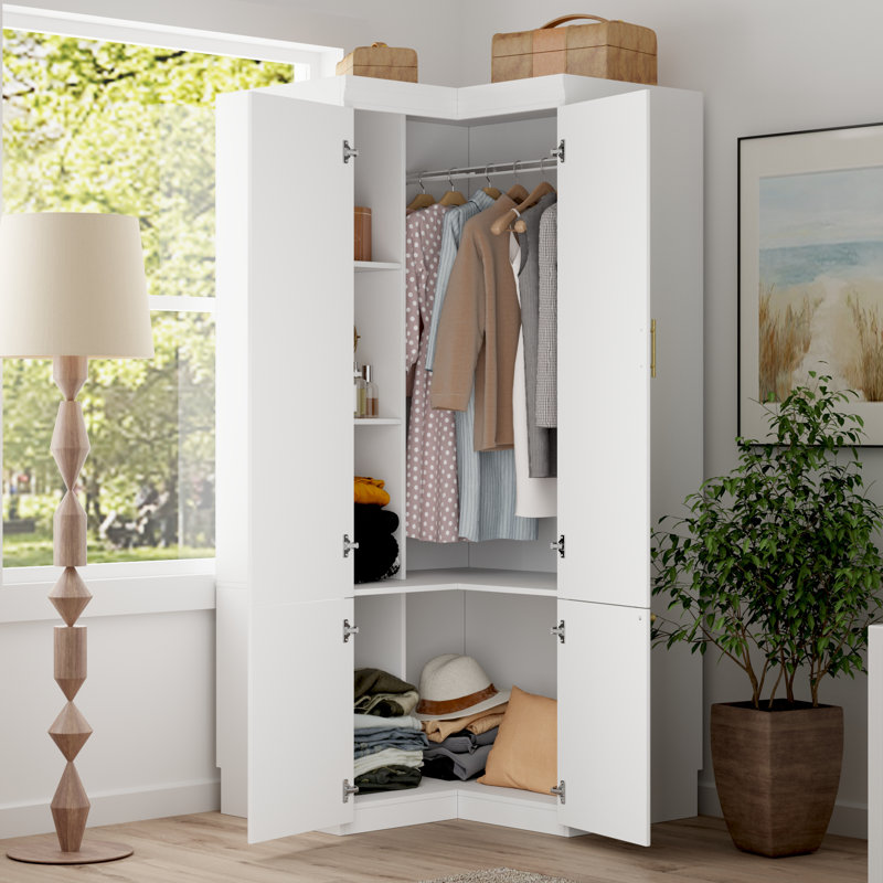 Latitude Run® L-Shaped Corner Wardrobe For Your Bedroom & Reviews ...
