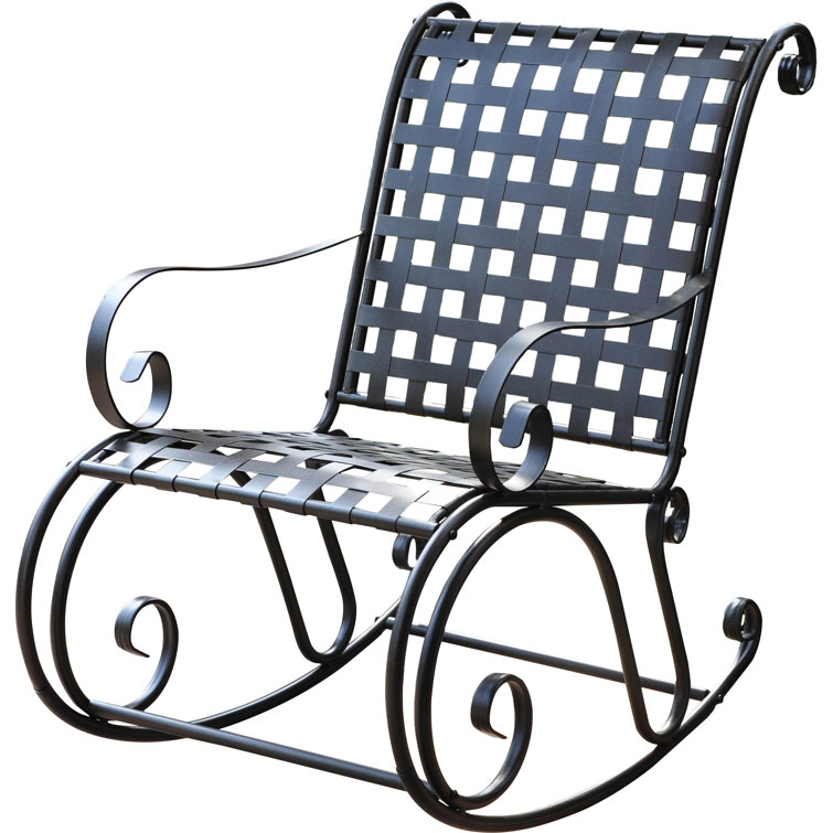 Lark Manor Apisan Powder Coated Steel Outdoor Rocker Chair & Reviews ...