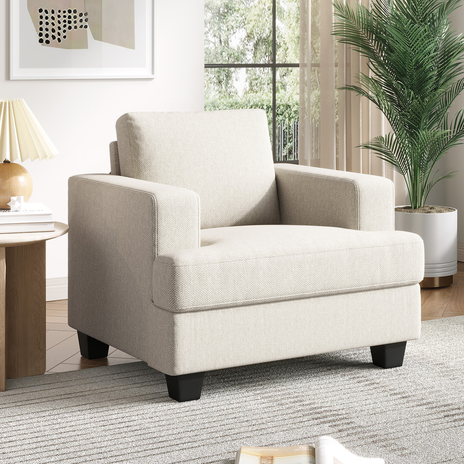 Ebern Designs 38.6‘’ Single Sofa Couch, Modern Comfy Accent Chair ...