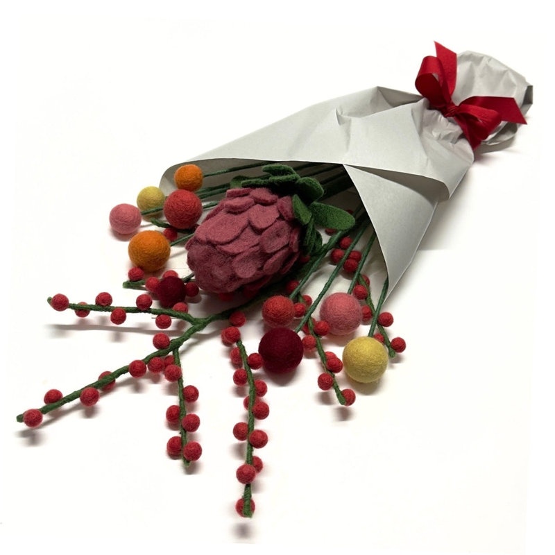 Humble Hilo Handmade Felt Bouquet Blossoms in Salmon | Wayfair