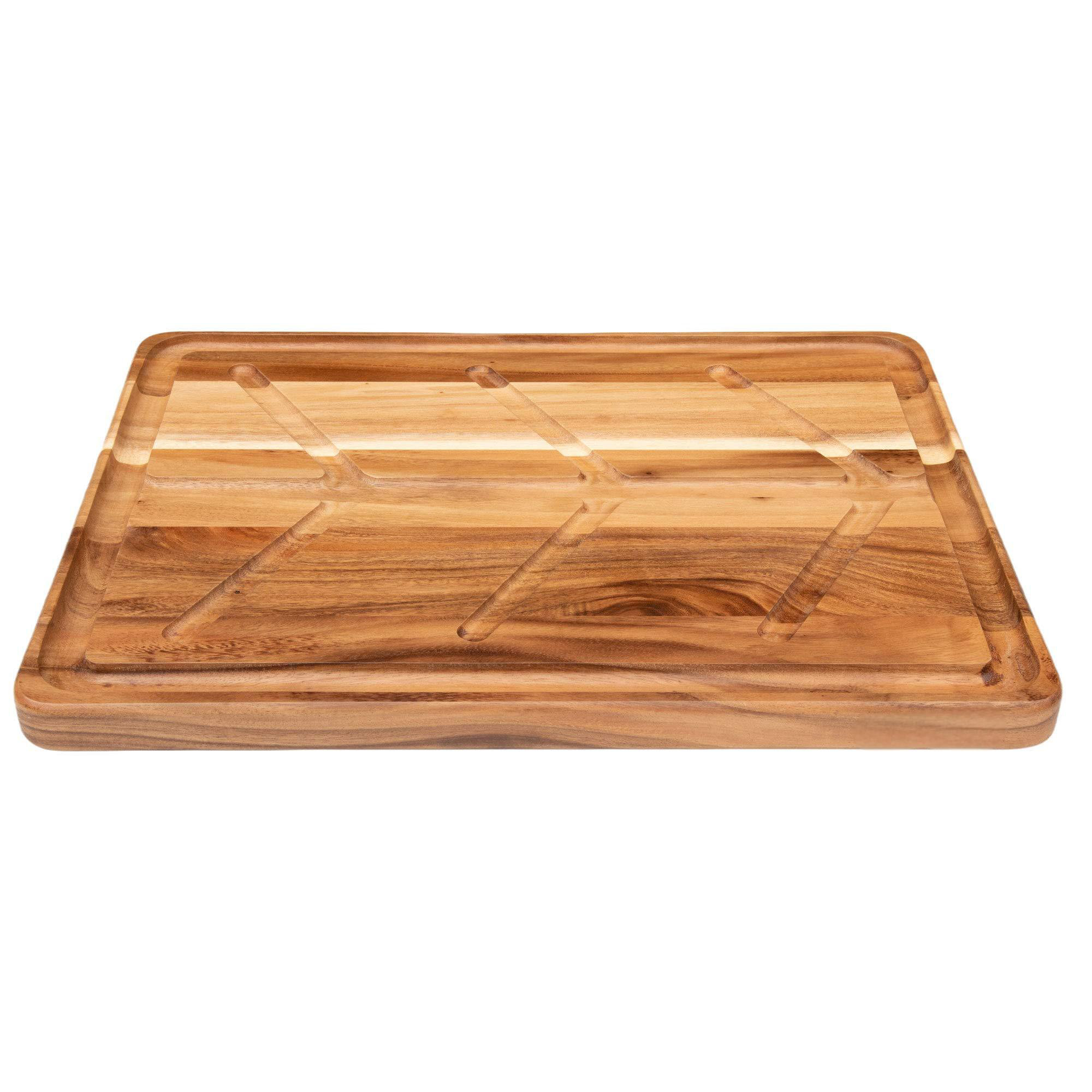 wanmo Villa Acacia Wood Carving Board 24 X 18 Inch With Juice Grooves ...