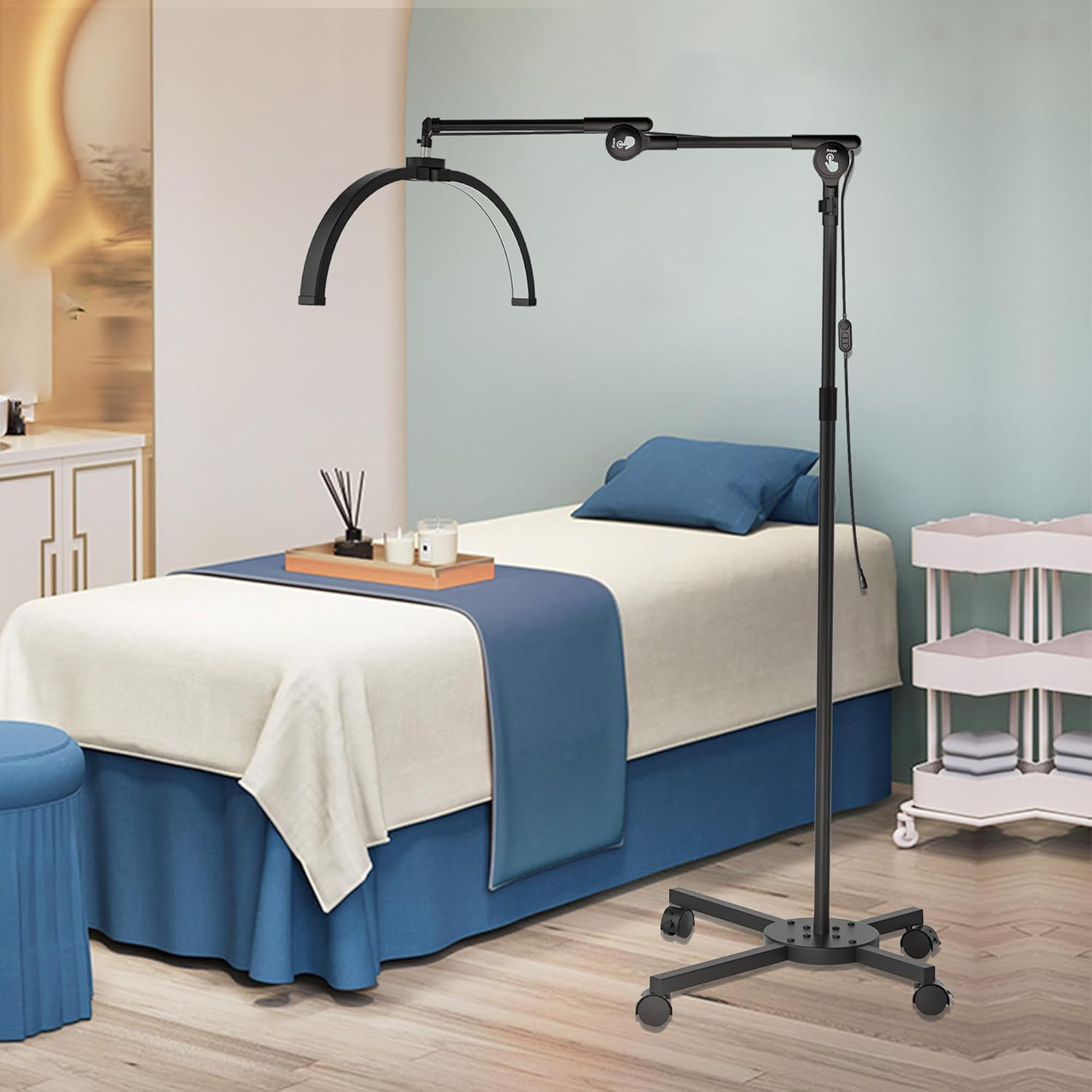 Orren Ellis Foldable Floor Lash Lamp With Dimmable Led Light, Phone ...