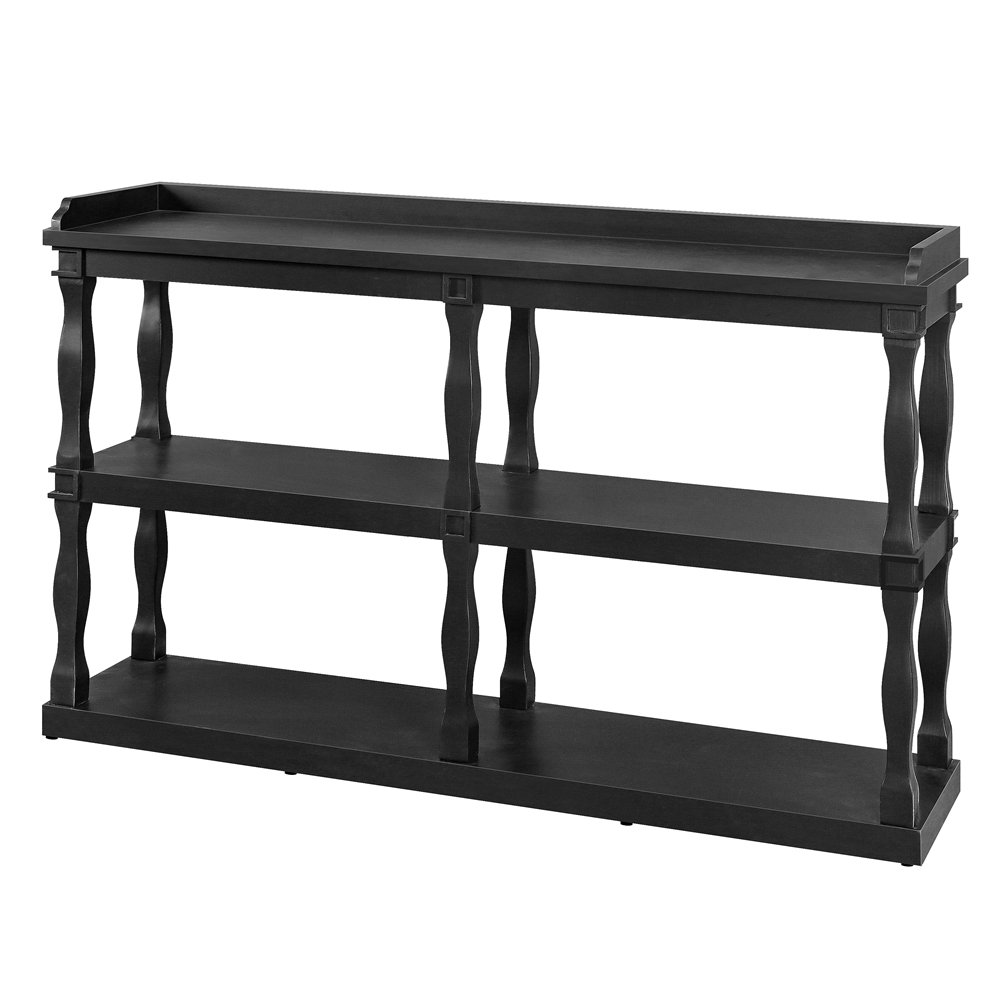 Latitude Run® Console Table With 3-Tier Open Storage Spaces And Roman ...
