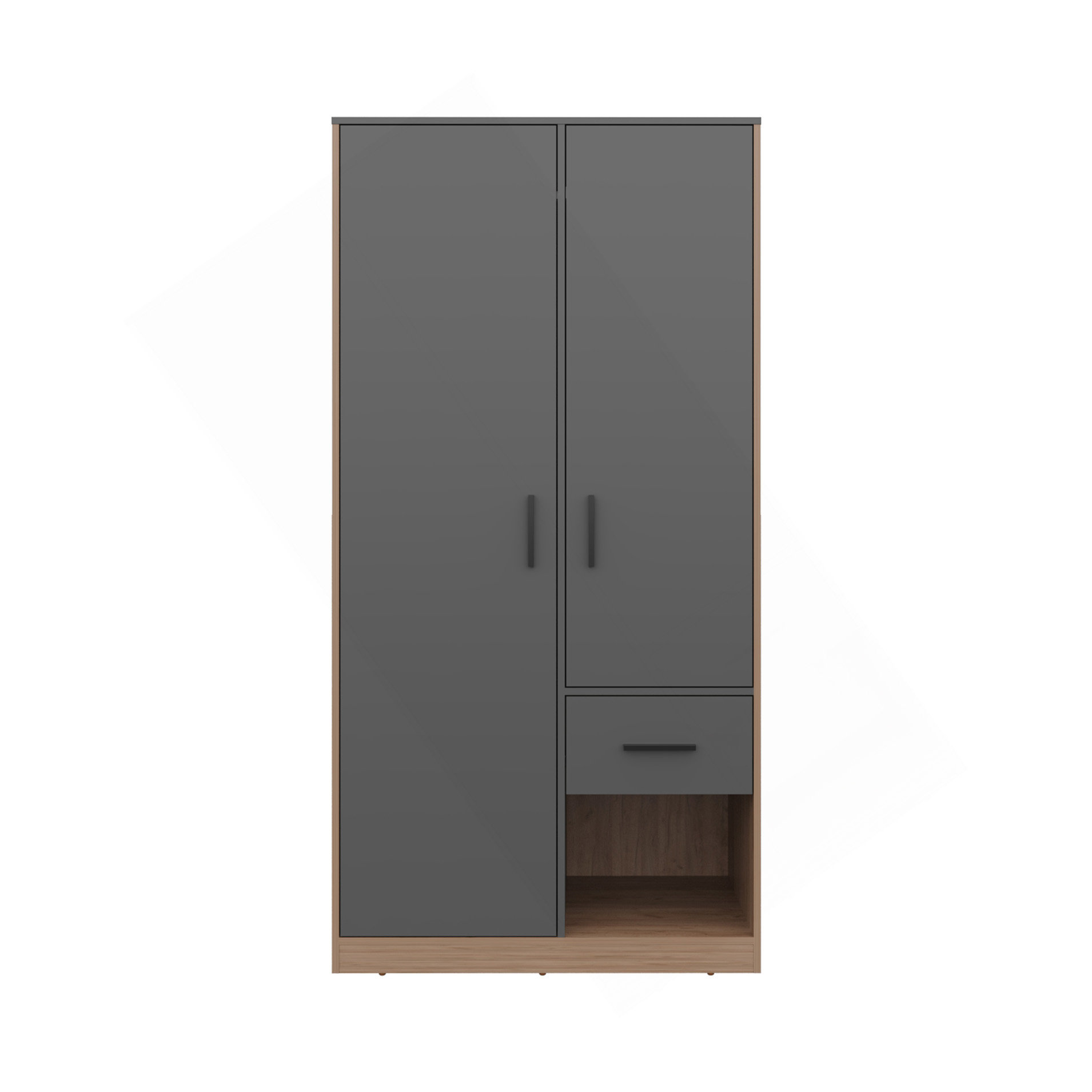 Latitude Run® Alder 2-Door One Drawer Amoire With 2 Cabinets, Two ...