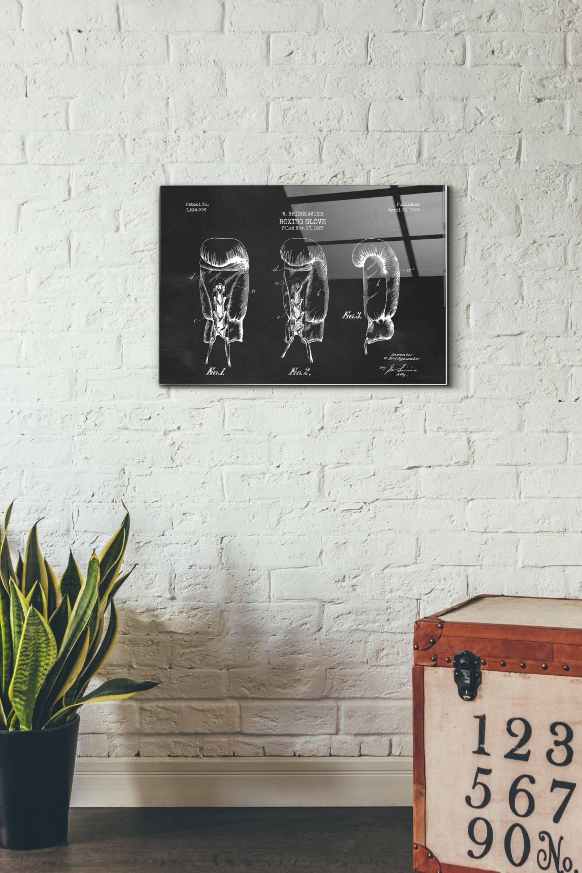 17 Stories Boxing Glove, 1925 Blueprint Chalkboard Patent On Plastic ...