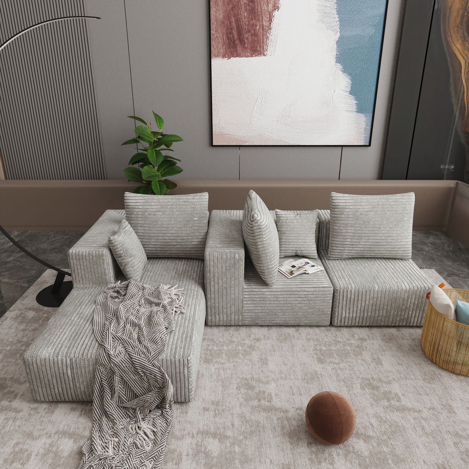 Latitude Run® Versatile Corner Combination Sofa with High-Density ...