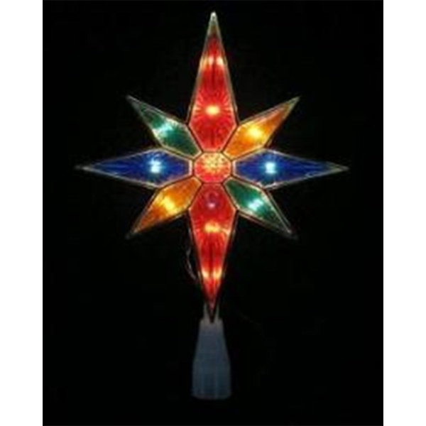 Northlight 11" Lighted Bethlehem Star with Trim Christmas Tree Topper ...