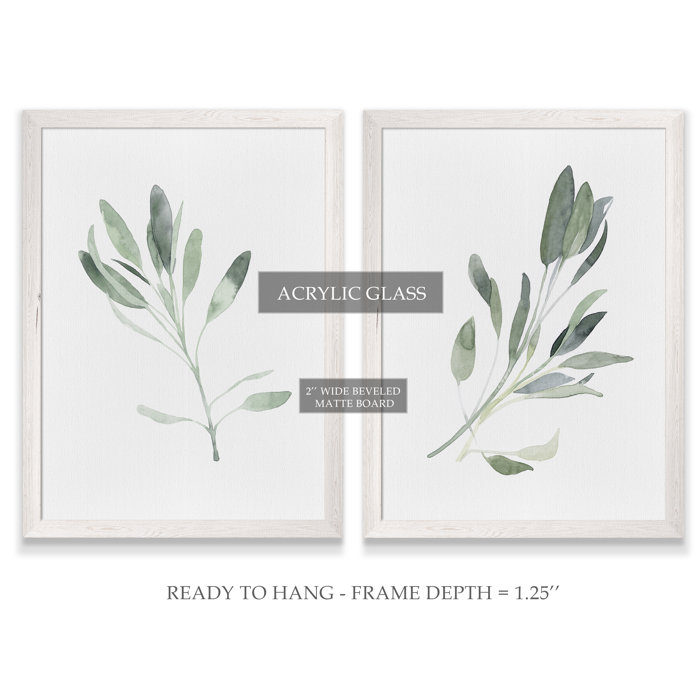 Three Posts™ Simple Sage - 2 Piece Picture Frame Painting Print Set ...
