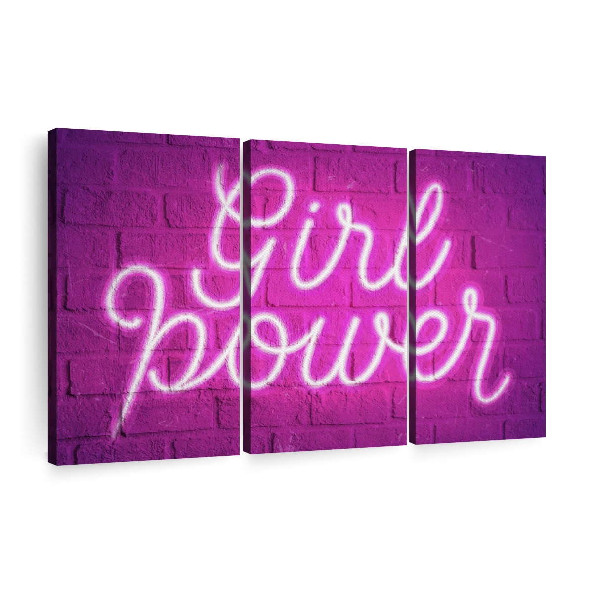Trinx Girl Power Neon Sign Multi Piece Canvas Print | Wayfair
