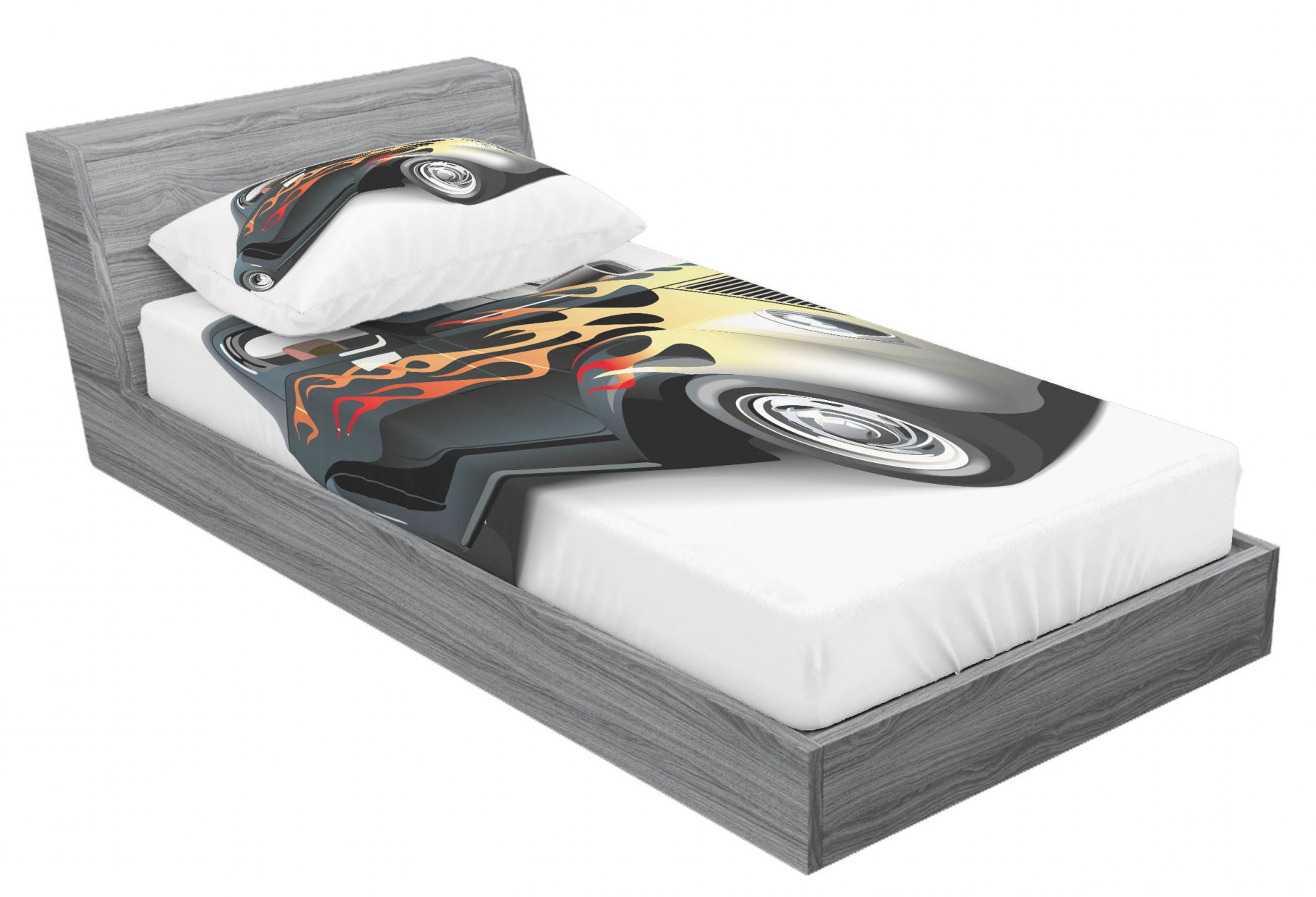Ambesonne Retro Fashionable Drag Car Sheet set | Wayfair