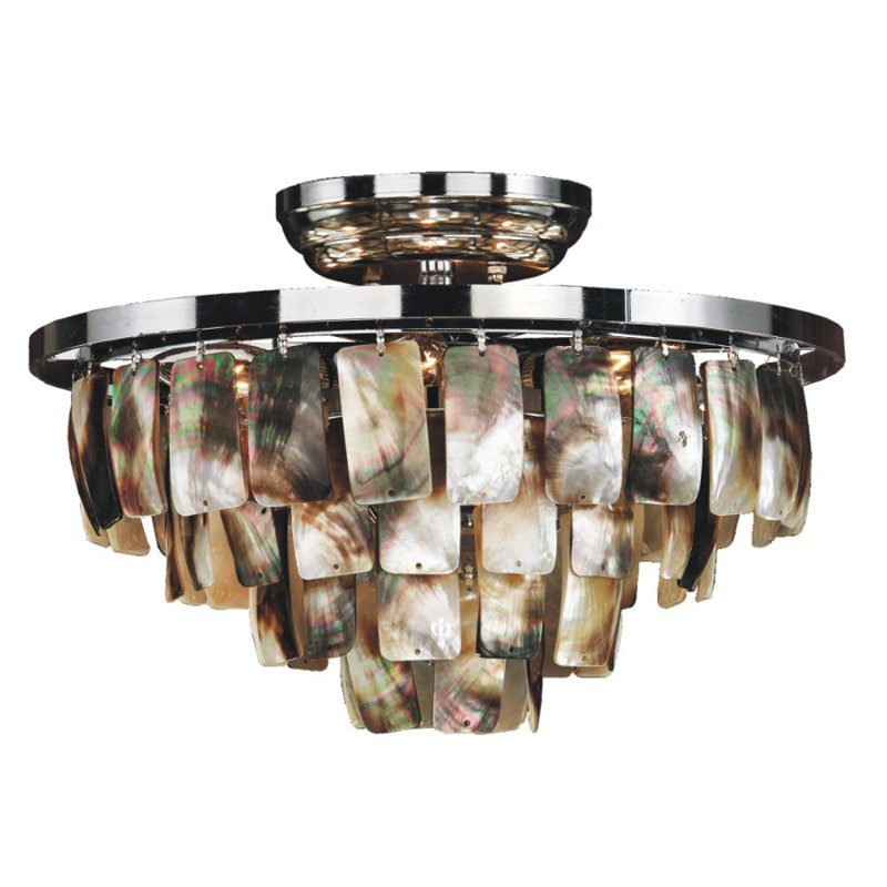 Glow Lighting Mailbu Shell Semi Flush Mount | Wayfair