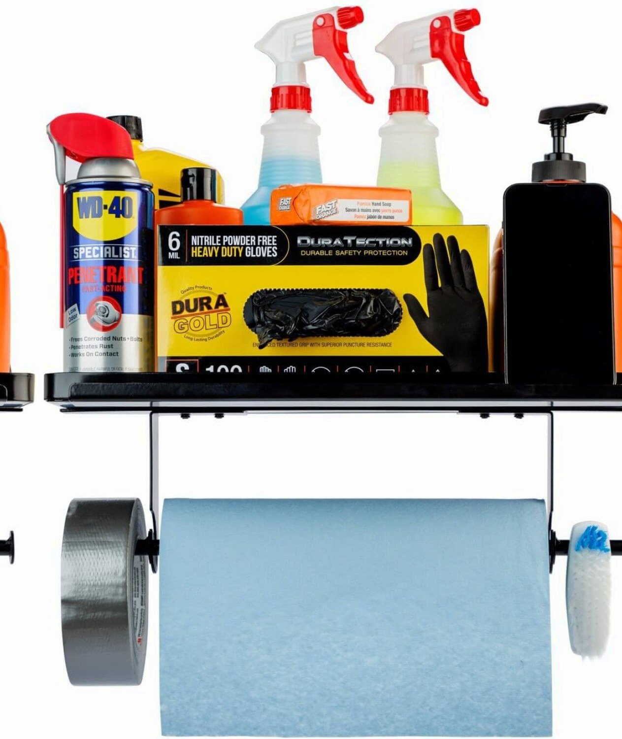 Rebrilliant Heavy-Duty Wall Mount Garage Paper Towel Holder & Shelf ...