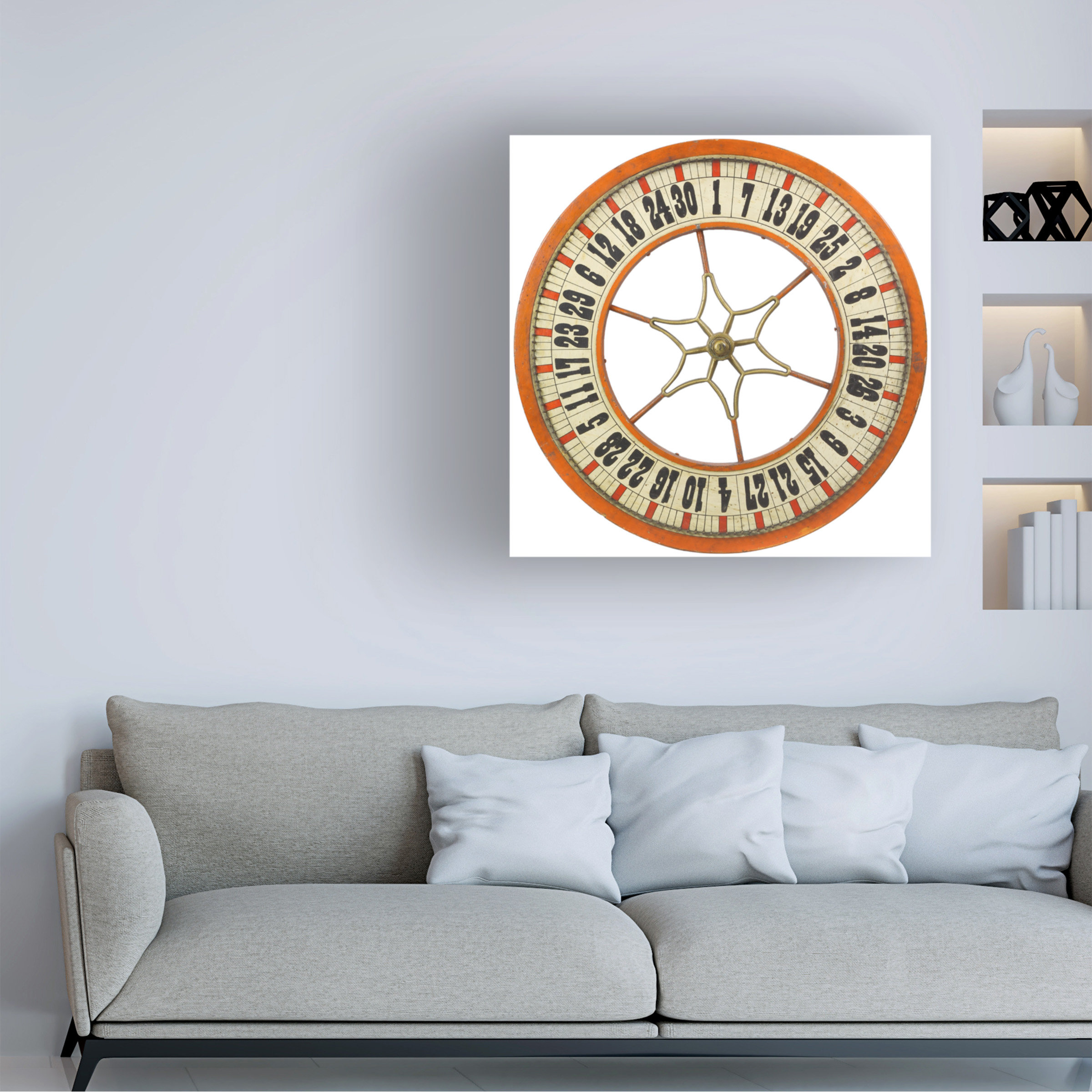 Winston Porter Gambling Wheel Wood On Canvas by RetroPlanet Print | Wayfair