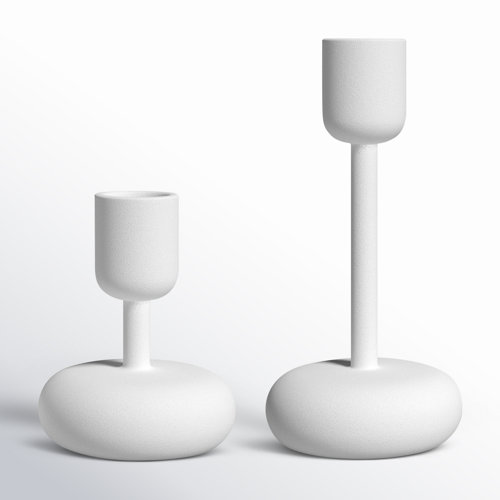 Juba 2 Piece Juba Small Metal Candlestick Set & Reviews | AllModern
