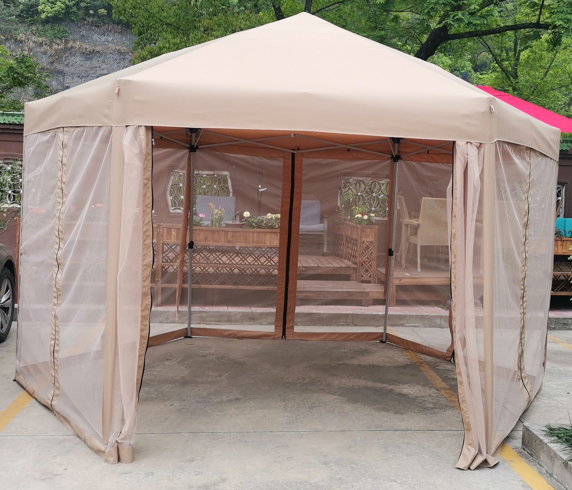 VODYXSEP Pop-Up Gazebo Tent Outdoor Canopy Hexagonal Canopies Gazebos ...