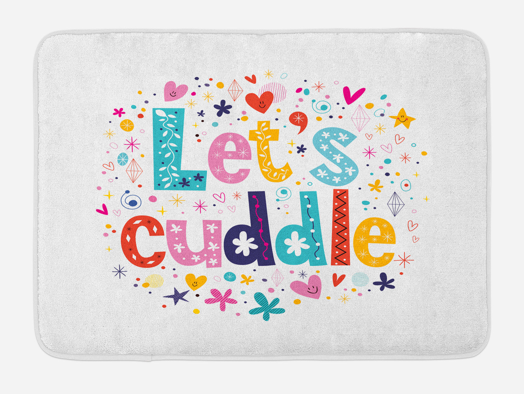 East Urban Home Lets Cuddle Plush Bath Mat, Colorful and Fun Doodle, 30 ...