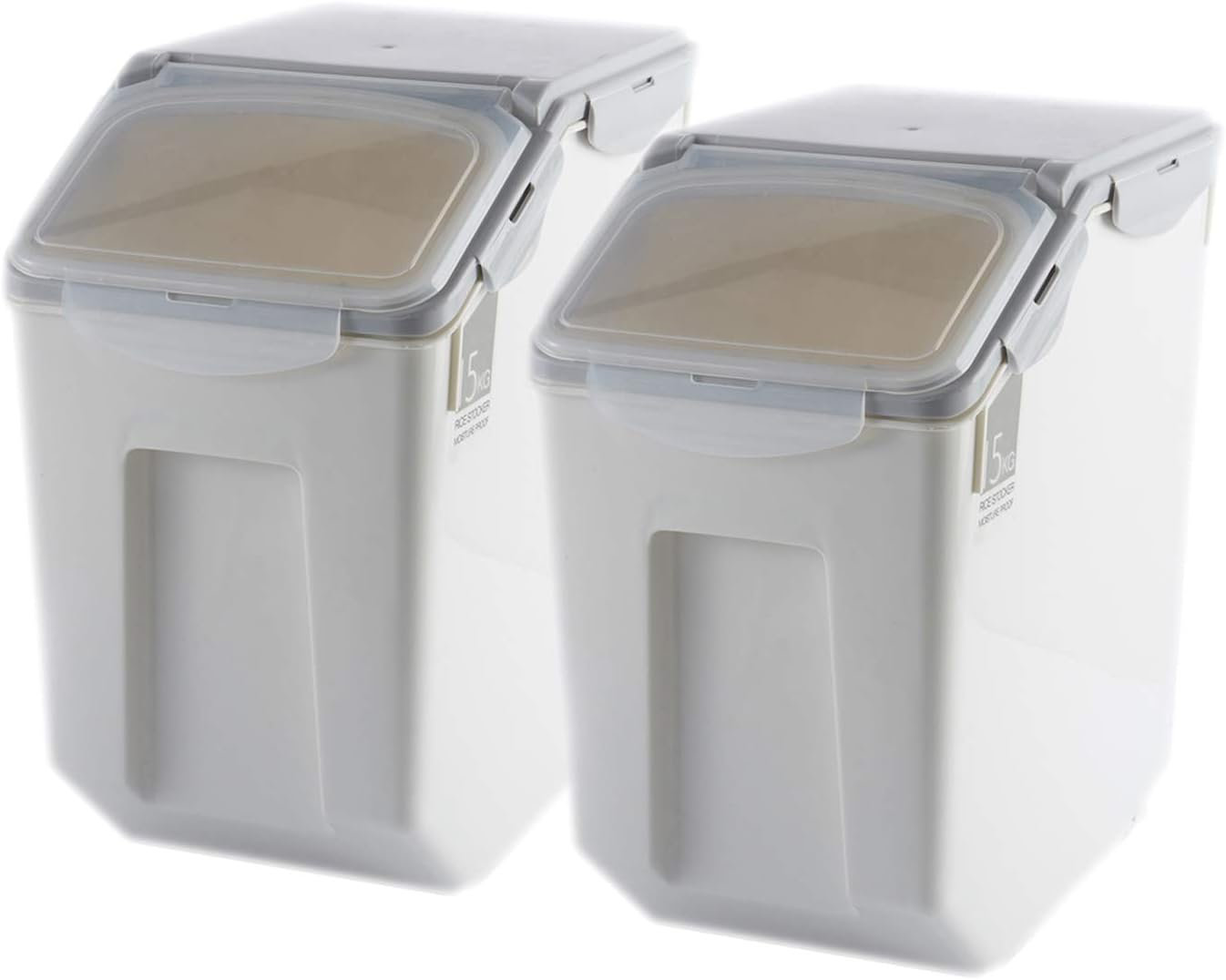 Prep & Savour Grain Rice Storage Bin Food Containers Set Leak Proof ...