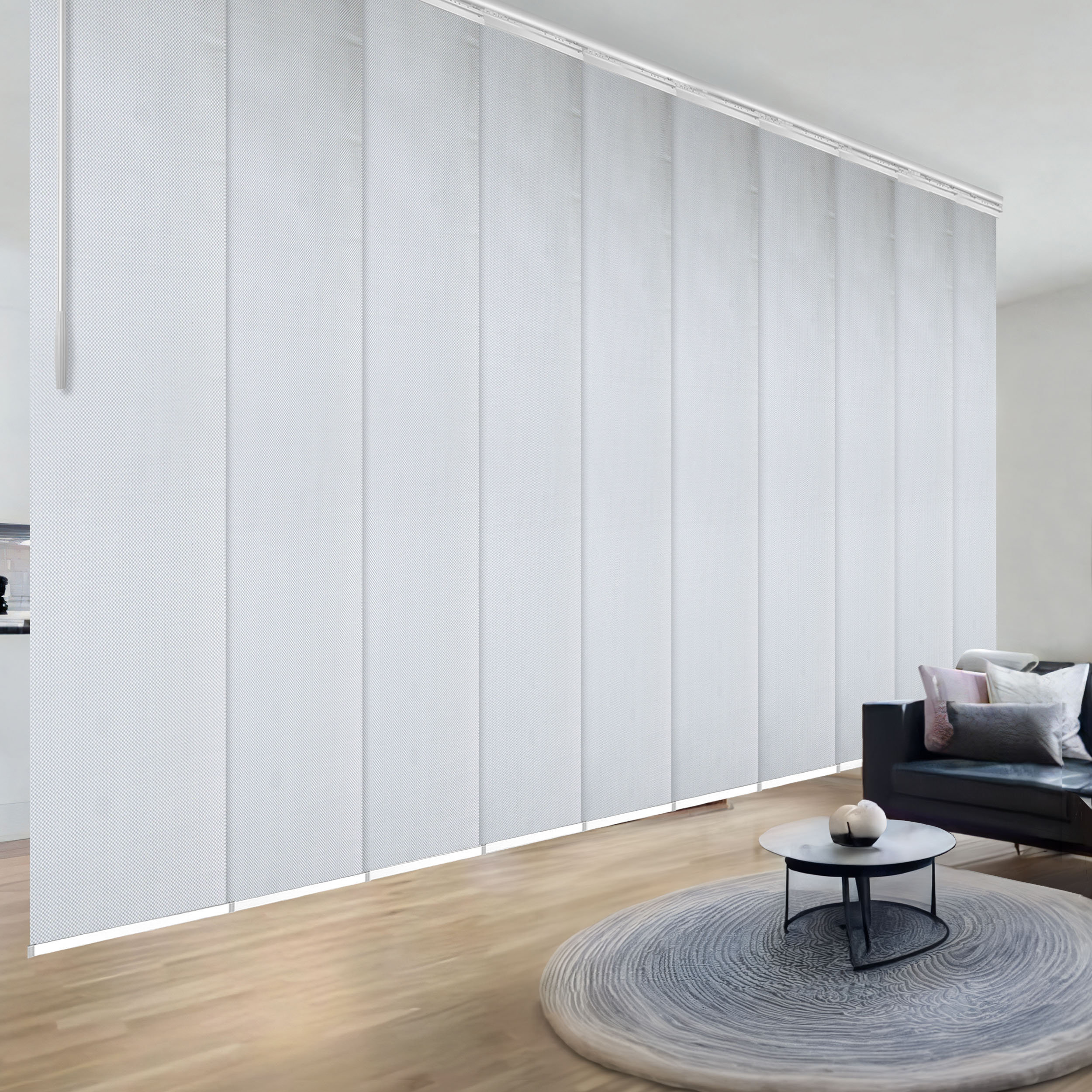 Rod Desyne Cadet 10-Panel Double Rail White Panel Track Extendable 120 ...