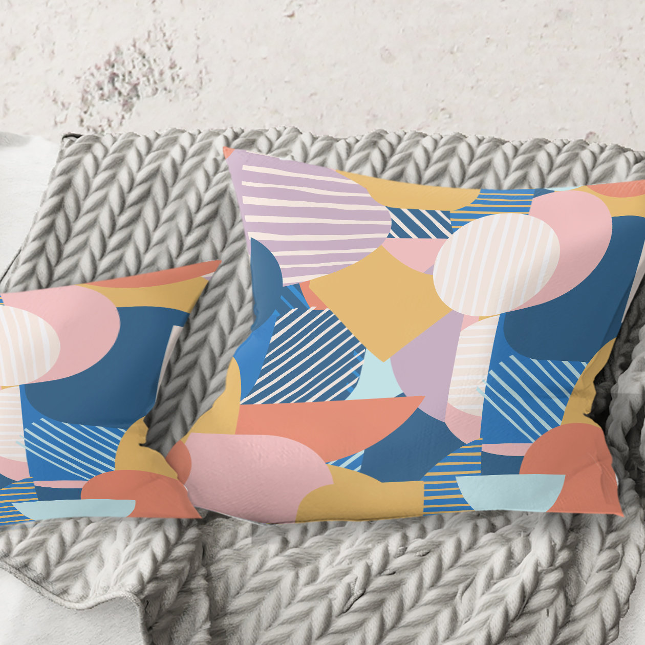 Design Art Modern geometric shapes pattern - Mid-Century Modern Printed ...