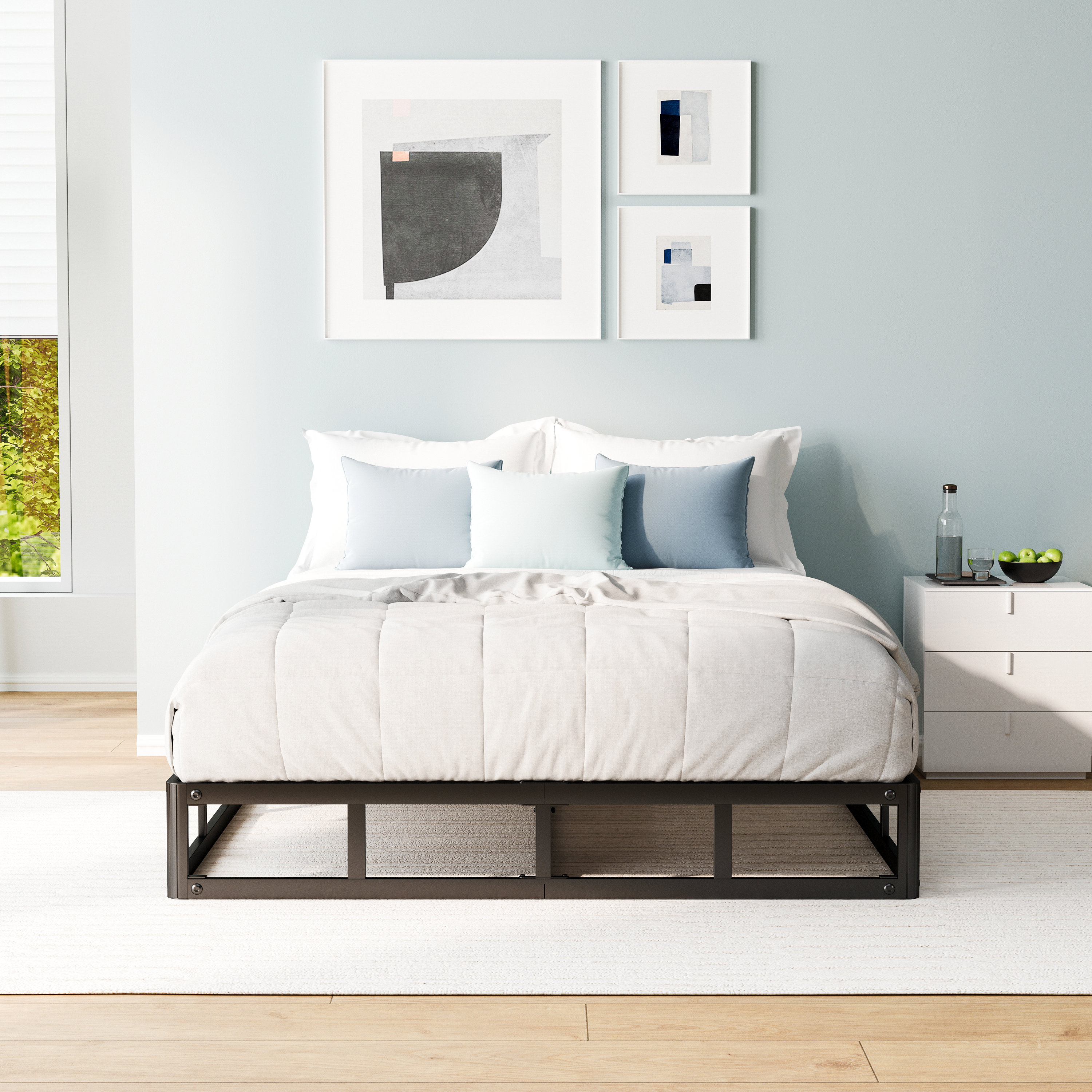 Ebern Designs 5 Inch Metal Box Spring, Bed Frame Low Profile, Basic ...