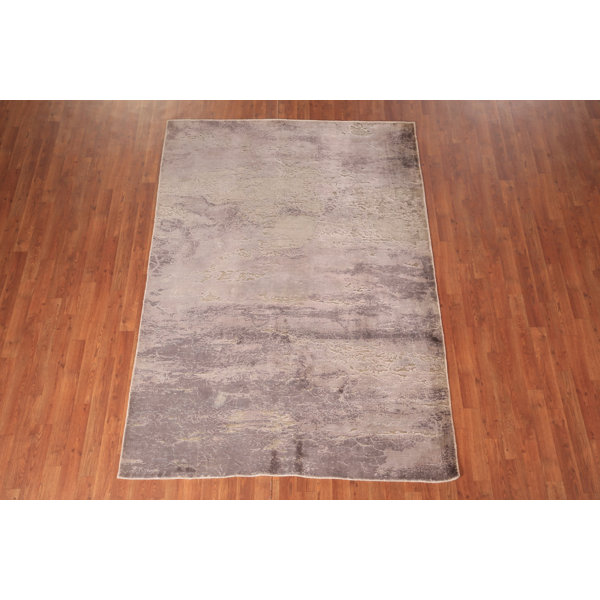 17 Stories Earth Tone Wool Abstract Modern Area Rug | Wayfair