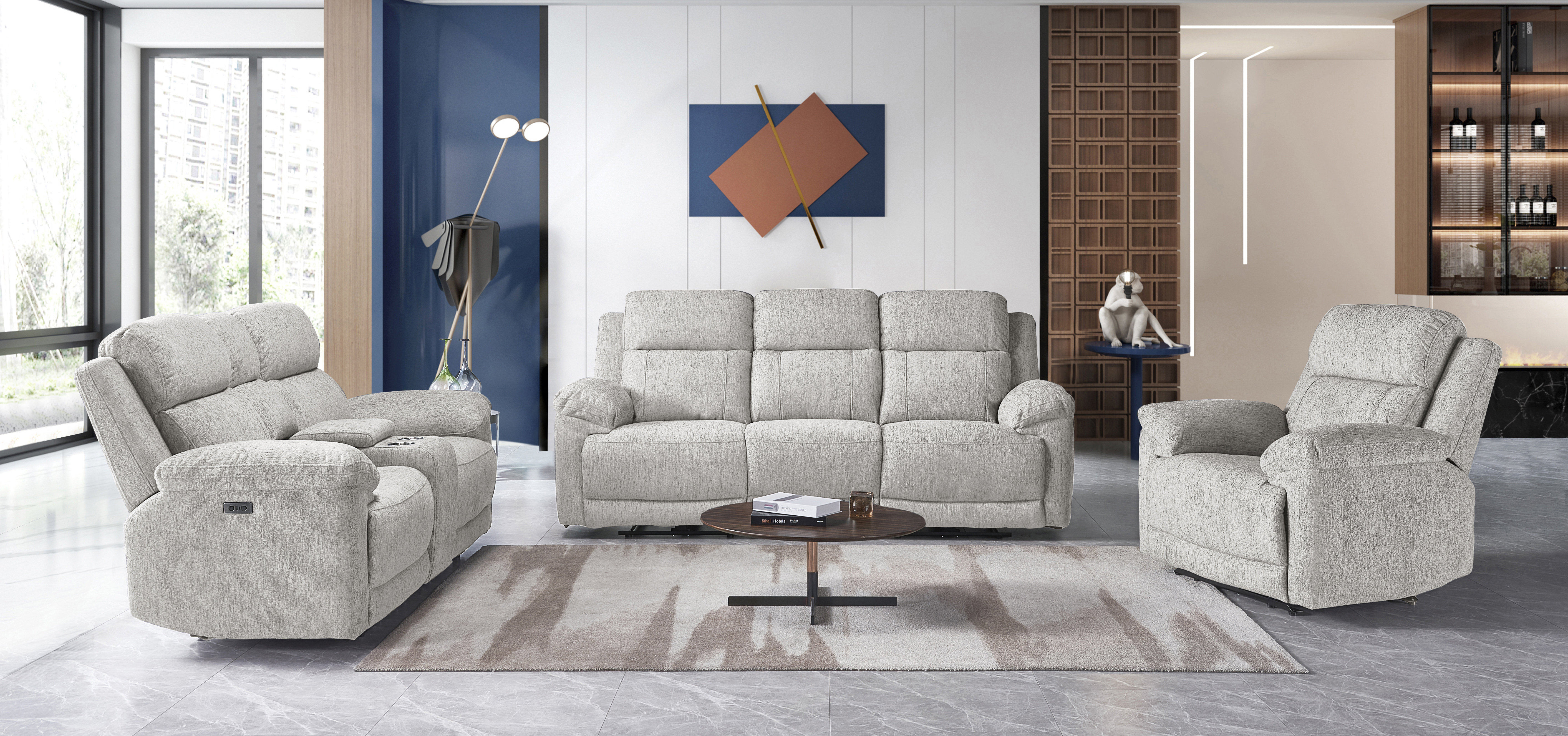 Latitude Run® 3-piece Upholstered Power Reclining Living Room Sofa (set ...