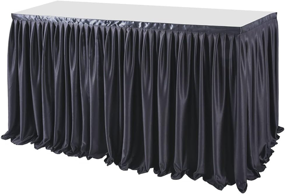 The Party Aisle™ Table Skirts For Rectangle Tables Polyester Pleated ...