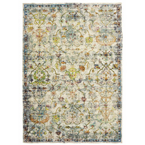 Bungalow Rose 8 X 10 Beige Abstract Garden Area Rug | Wayfair