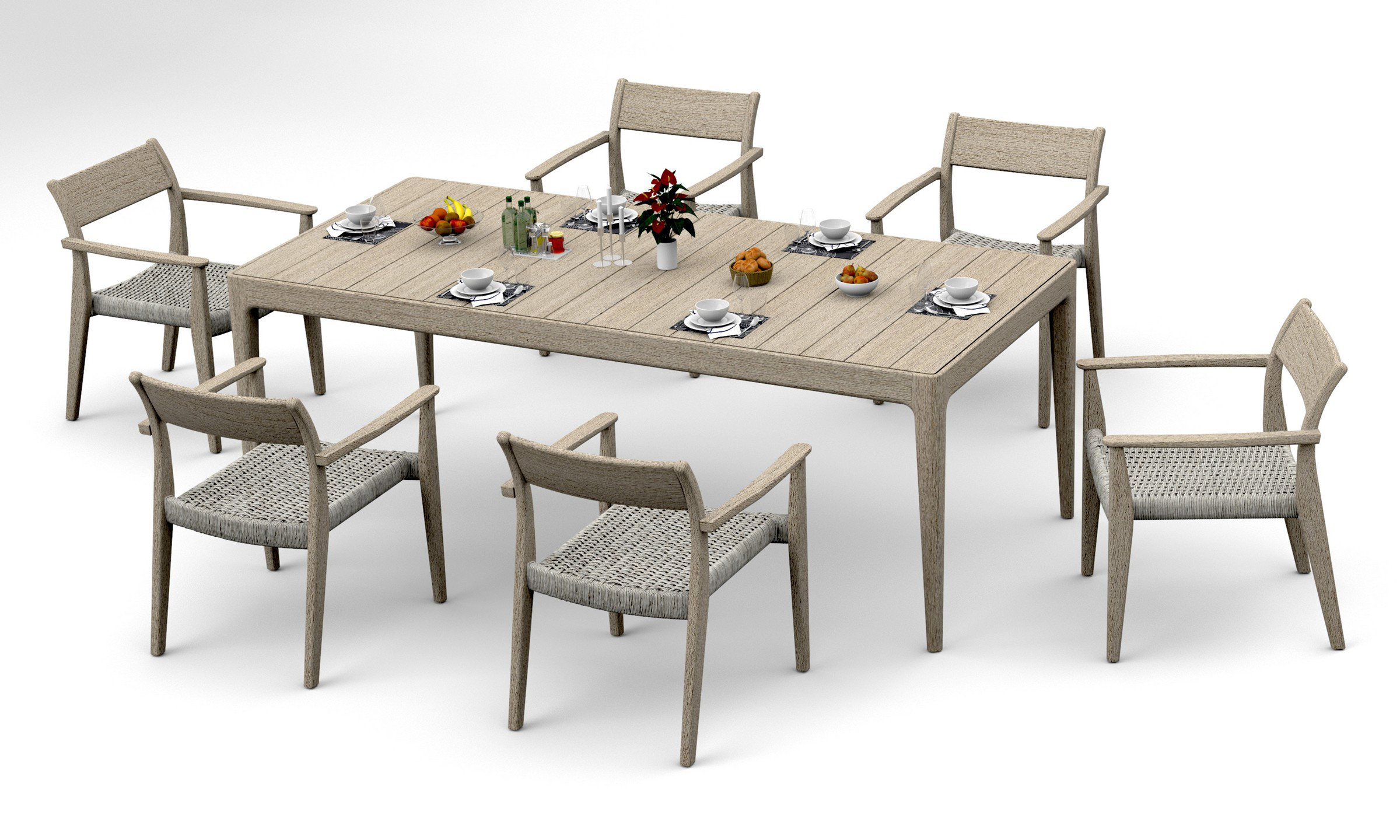 Teak Smith 8 Seats 9 Pcs Grade-A Weathered Teak Wood Dining Set: 84 ...