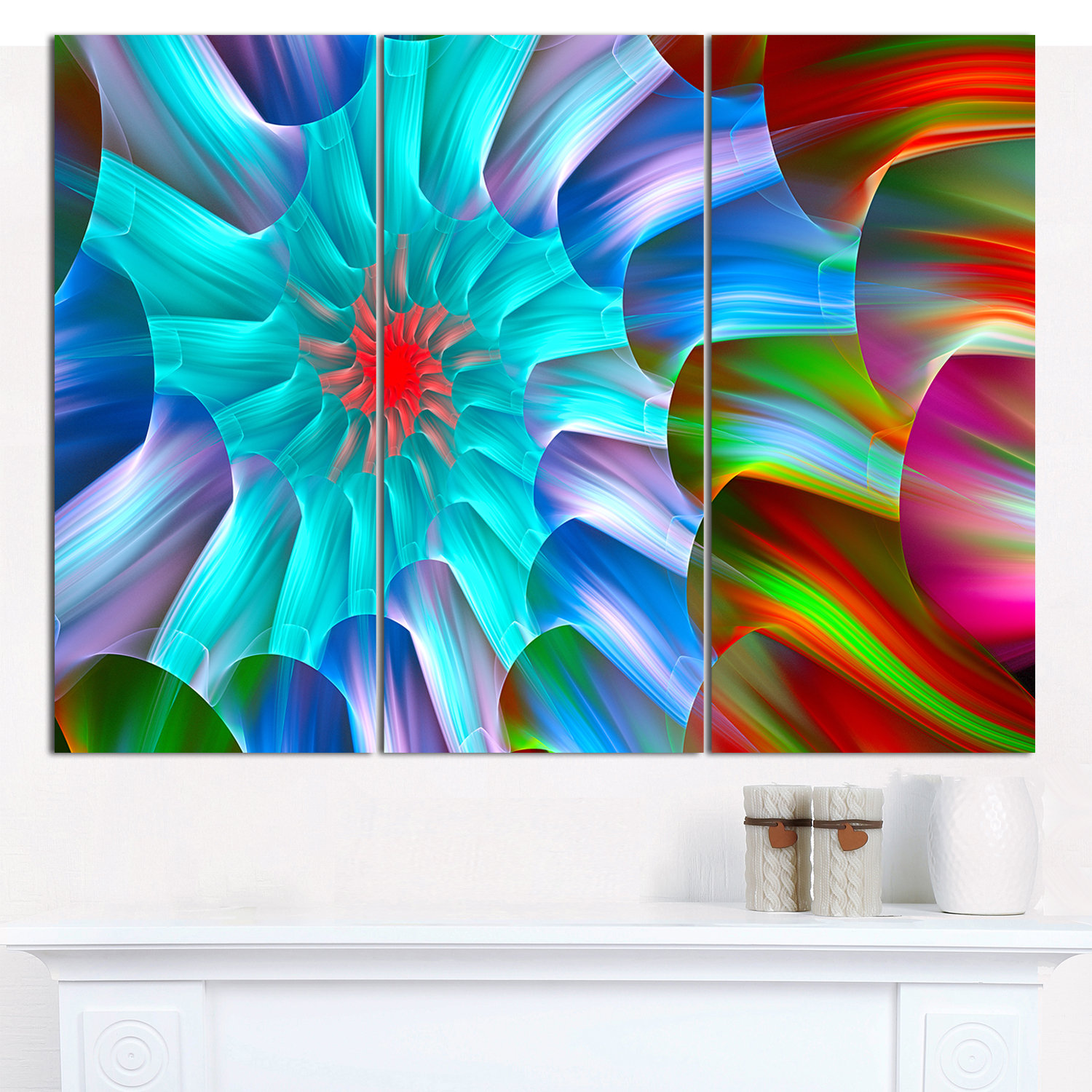 Design Art 'Multi-Layered Fractal Spirals' Graphic Art Print Multi ...