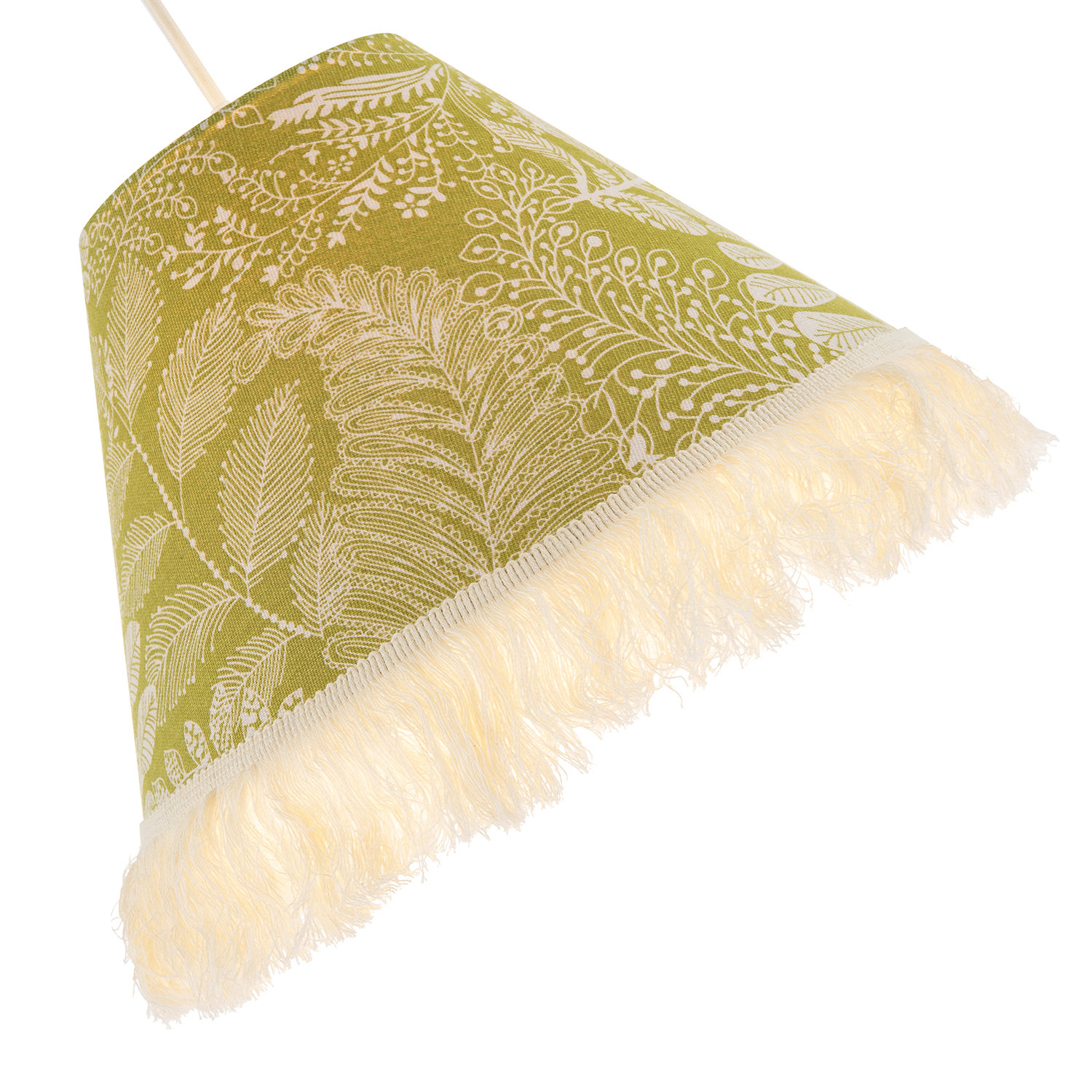 Marlow Home Co. Olive Green Jacquard Linen Floral Coolie Lamp Shade ...