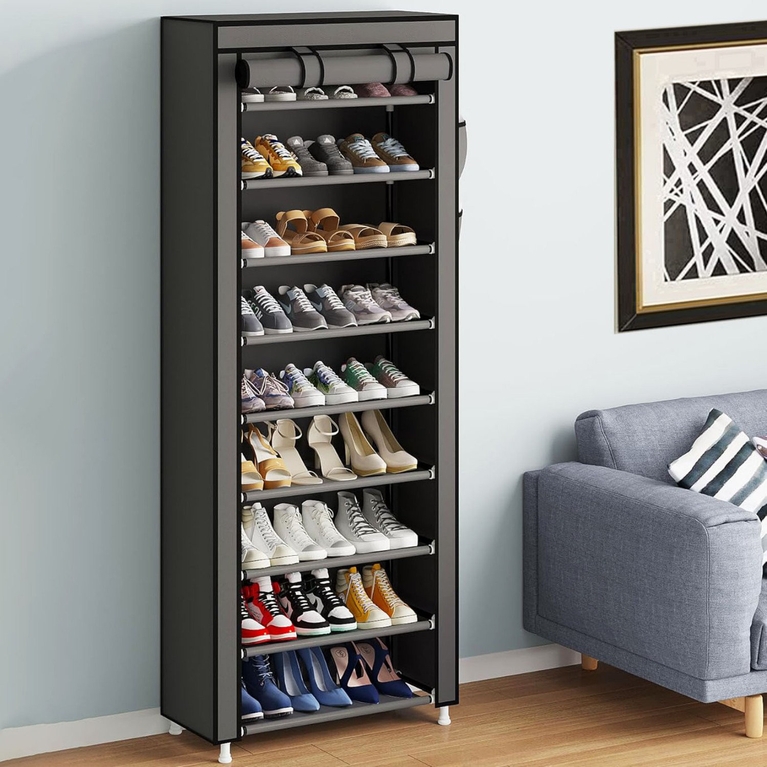 Rebrilliant 9 Tier Shoe Rack Organizer | Wayfair
