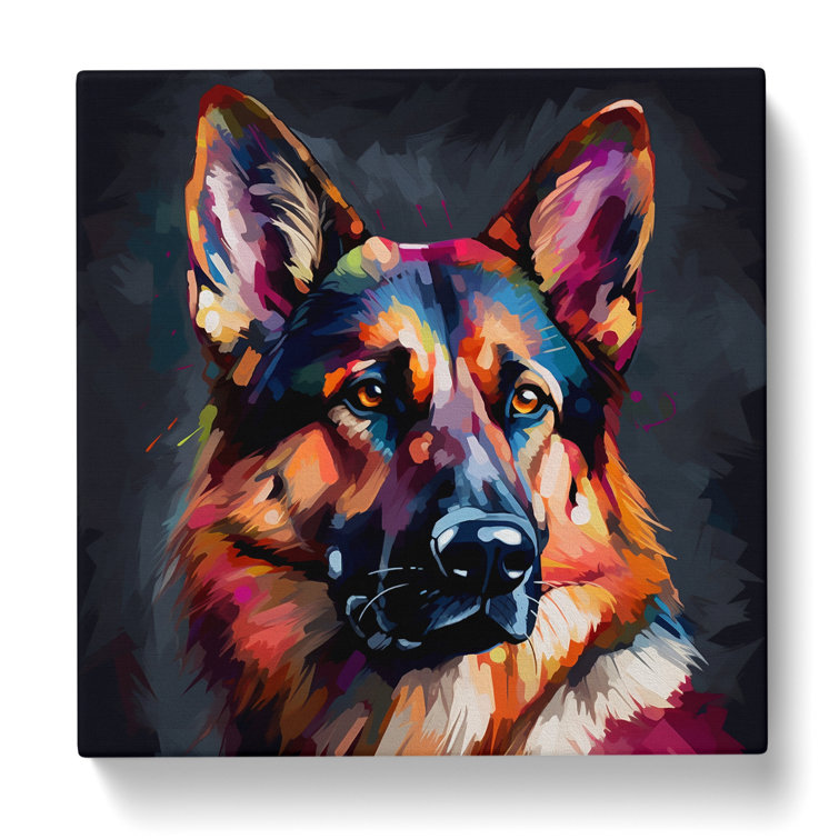 Marlow Home Co. German Shepherd Abstract Art No.1 - Print | Wayfair.co.uk