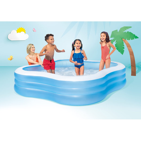 Intex 7.5ft x 22in Beach Wave Swim Center Inflatable Swimming Pool ...