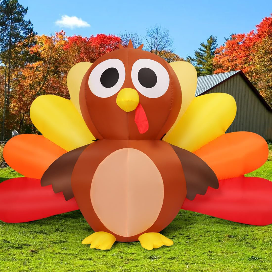 The Holiday Aisle® Thanksgiving Inflatable 6.7 FT Long Blow Up Turkey ...