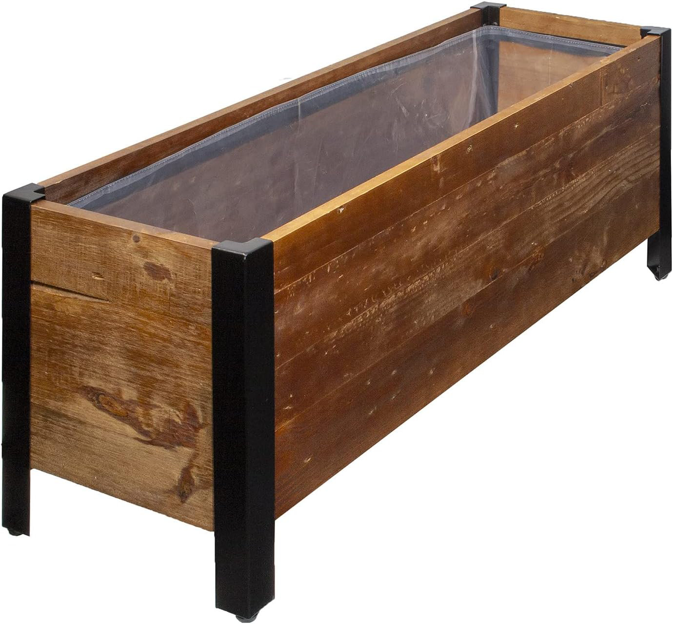 One Allium Way® Recycled Wood Rectangular Garden Planter, Brown, 37 x ...