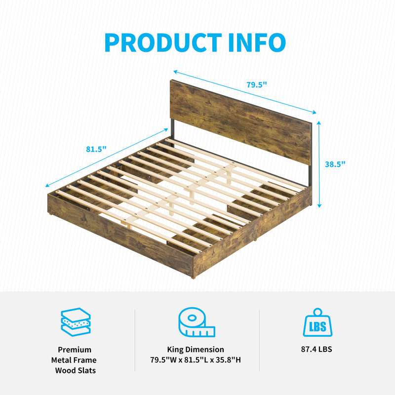 Millwood Pines Aahim Storage Platform Bed & Reviews | Wayfair