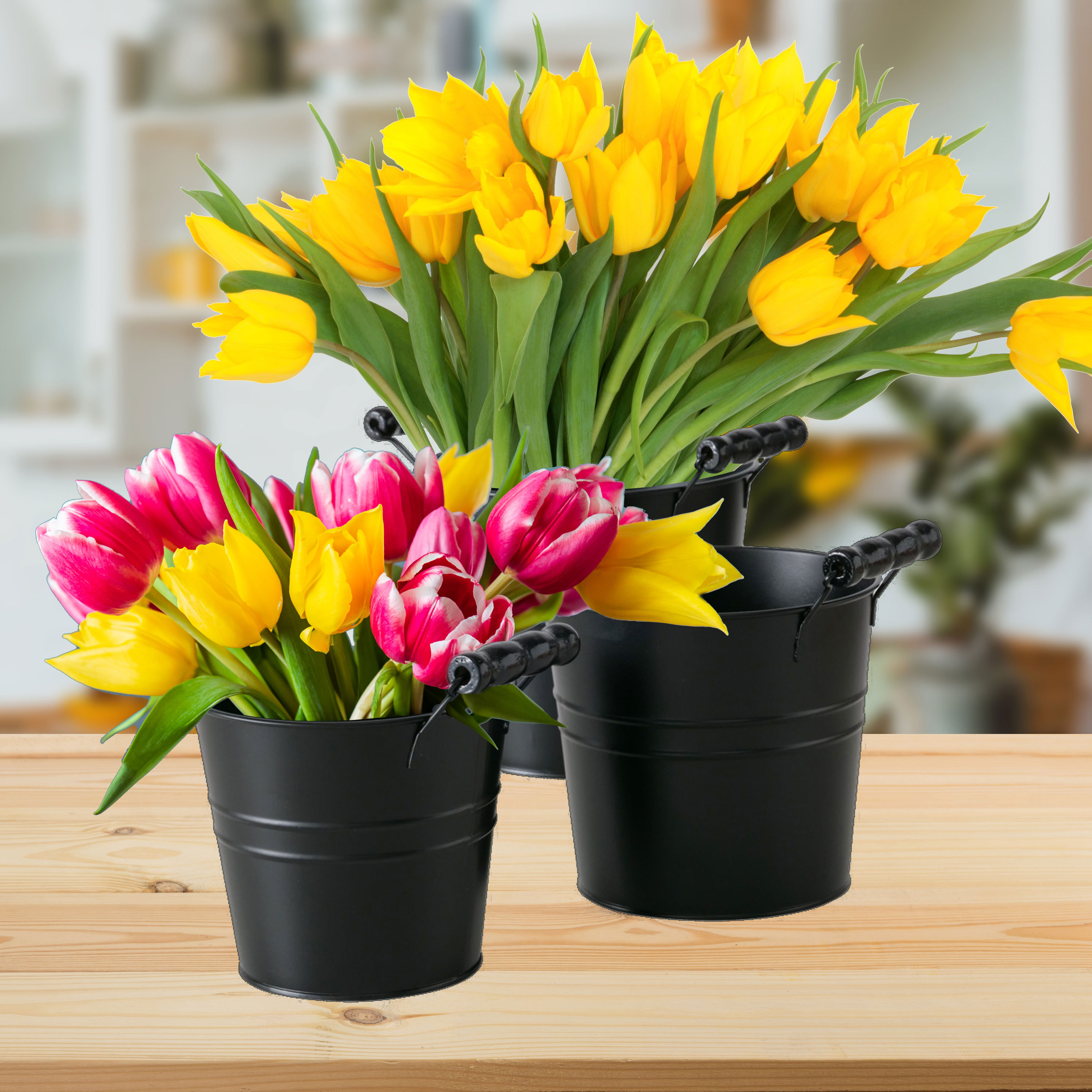 Gracie Oaks 3 Piece Black Cachepot Set - Wayfair Canada