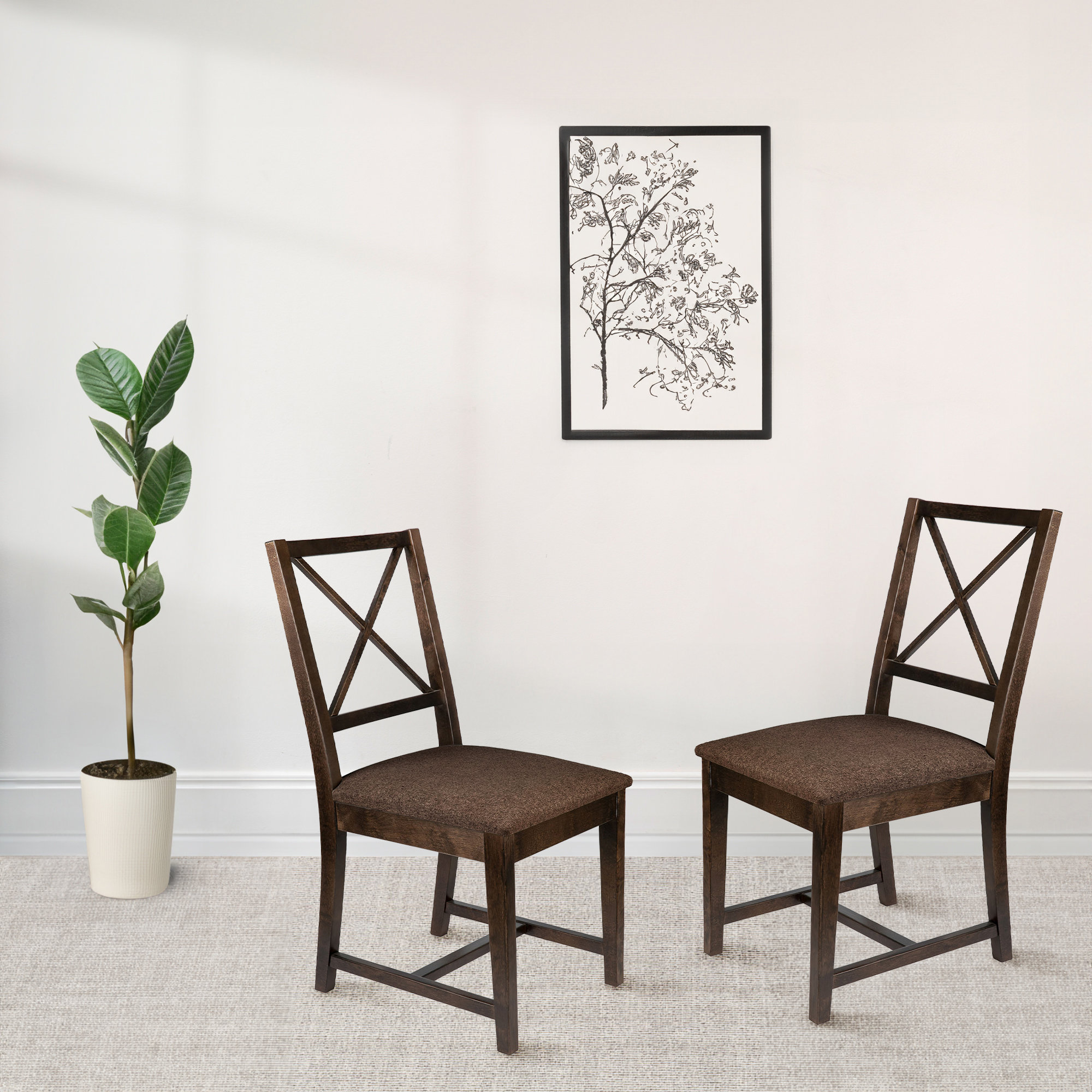 DAIVA casa Fabric Cross Back Side Chair | Wayfair