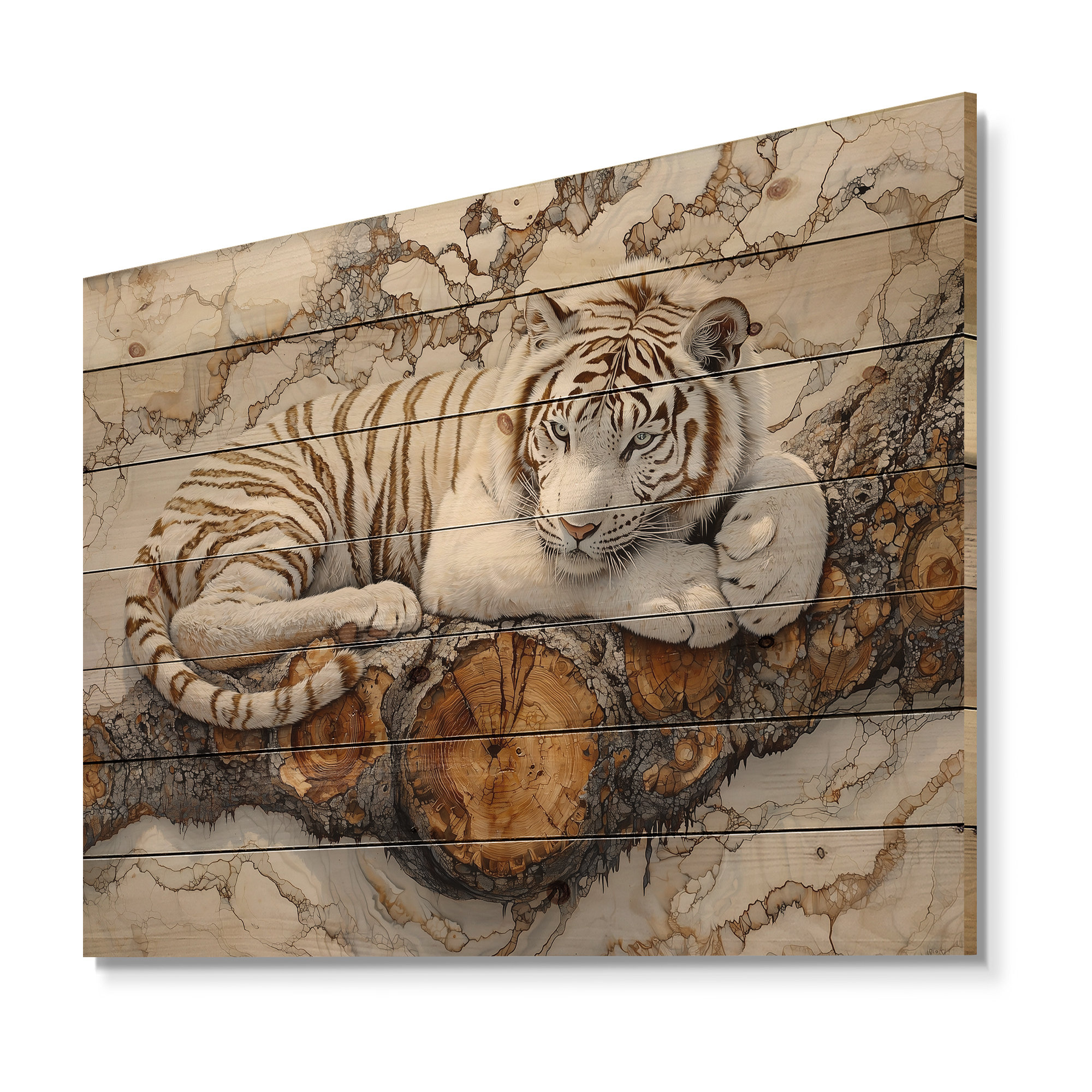 Ophelia & Co. White Tiger In Winter Landscape Crystal - Tiger Animal ...