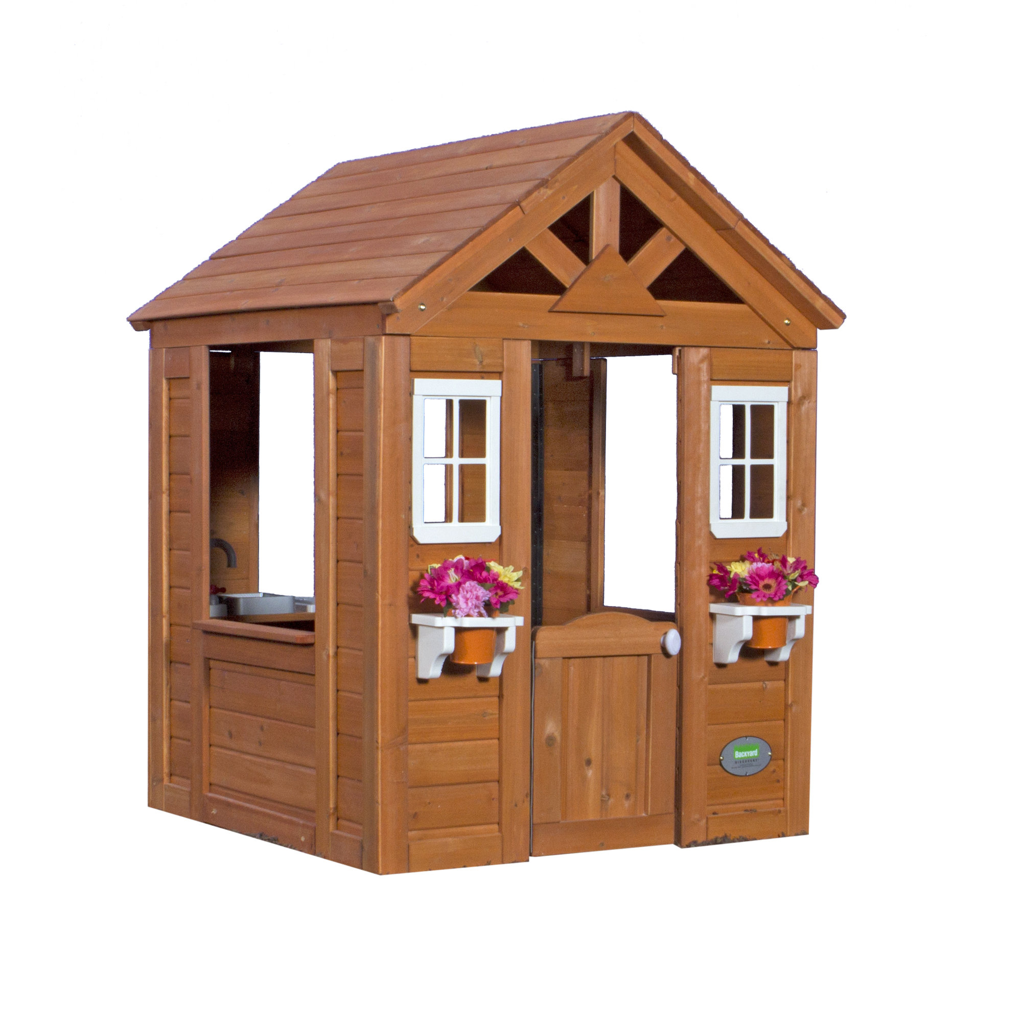 Backyard Discovery Timberlake 100% Cedar Wood Outdoor Garden Playhouse ...
