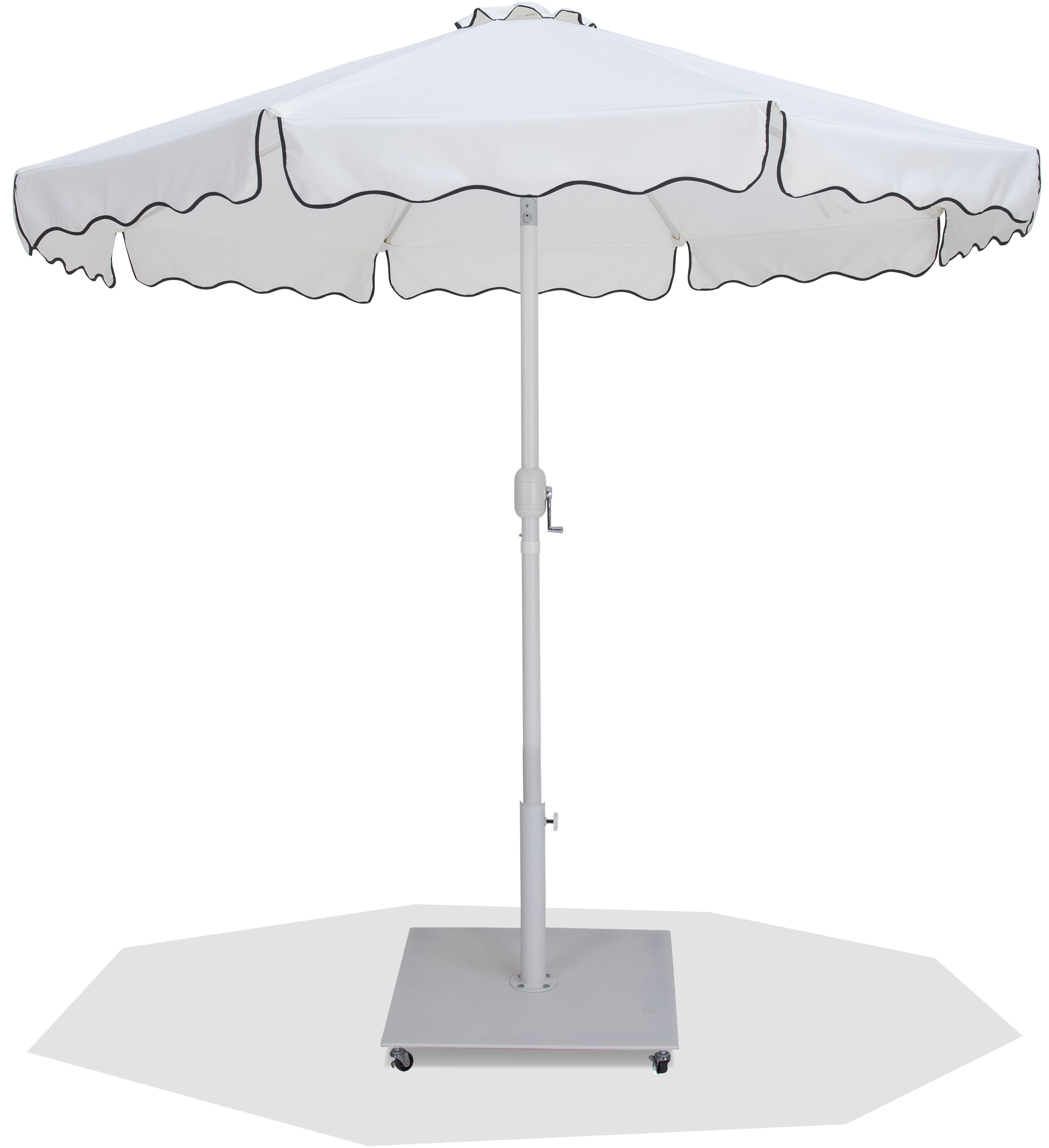 Arlmont & Co. Chavonte Fabric With Piping / Aluminum Patio Umbrella ...