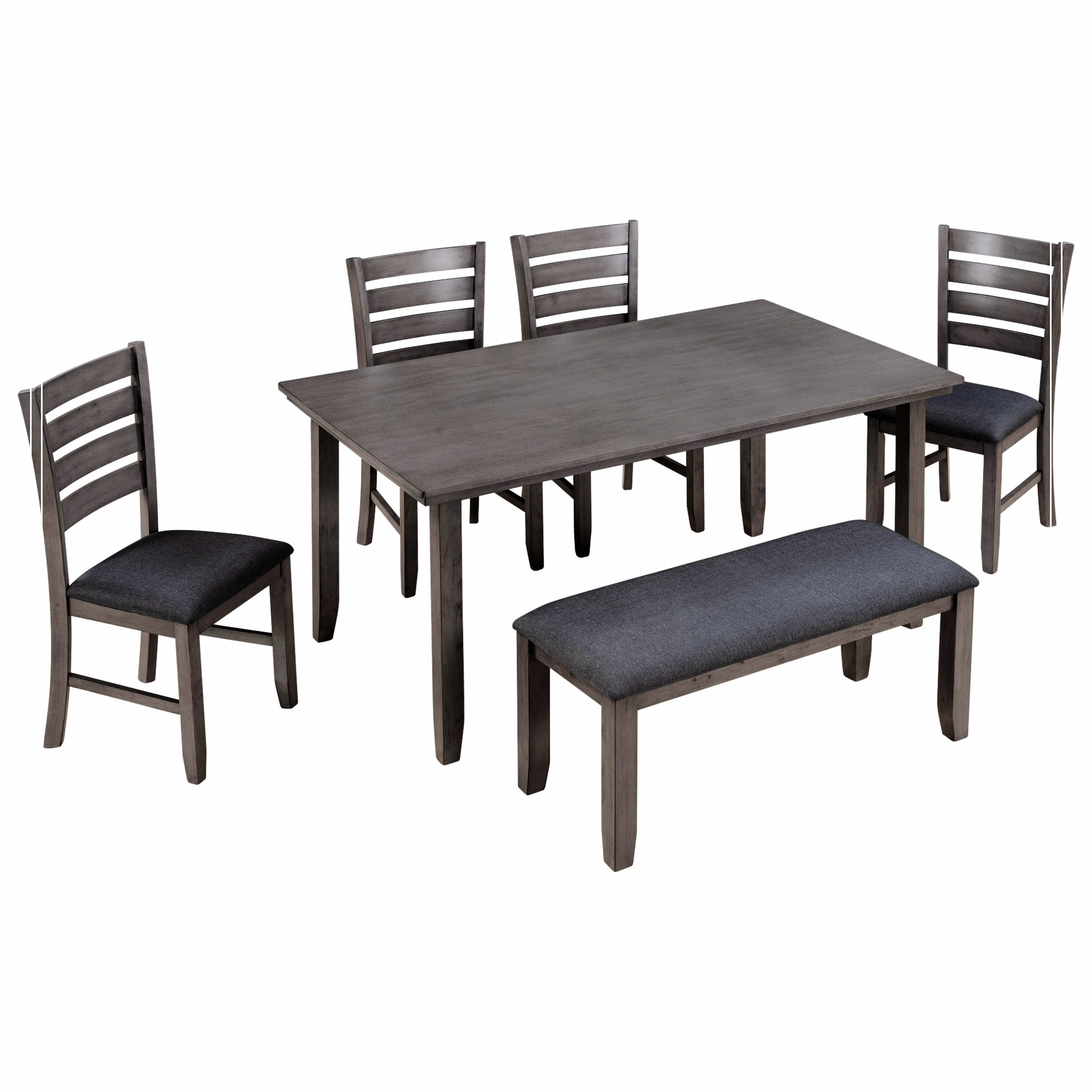 Red Barrel Studio® Classic 6-Piece Dining Set Wooden Table And 4 Chairs ...