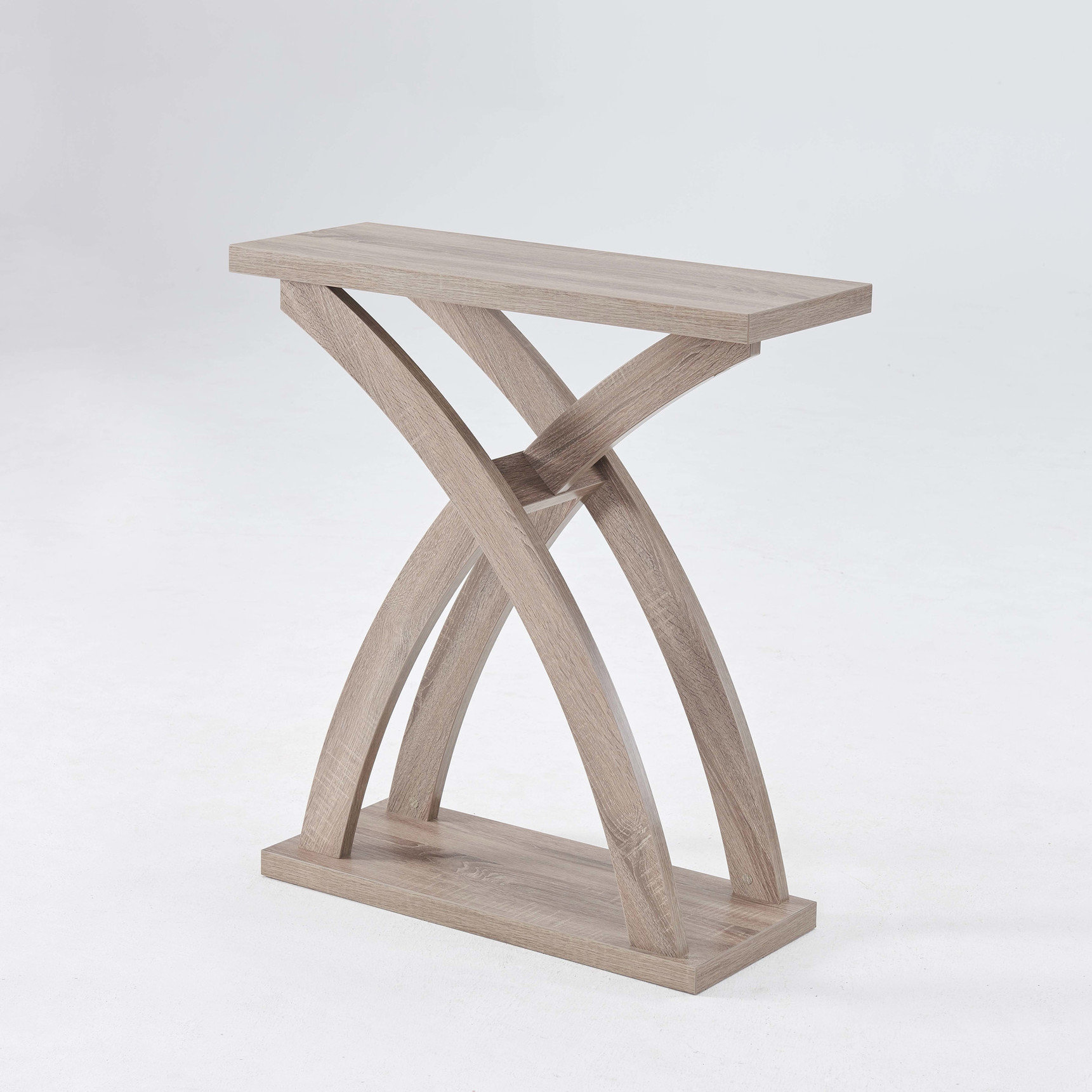 Ebern Designs Hallway Front Door Taupe Console Table With Chunky Curved ...