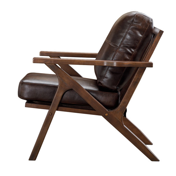 George Oliver Jontavia 33" Wide Solid Wood Frame Upholstered Mid ...