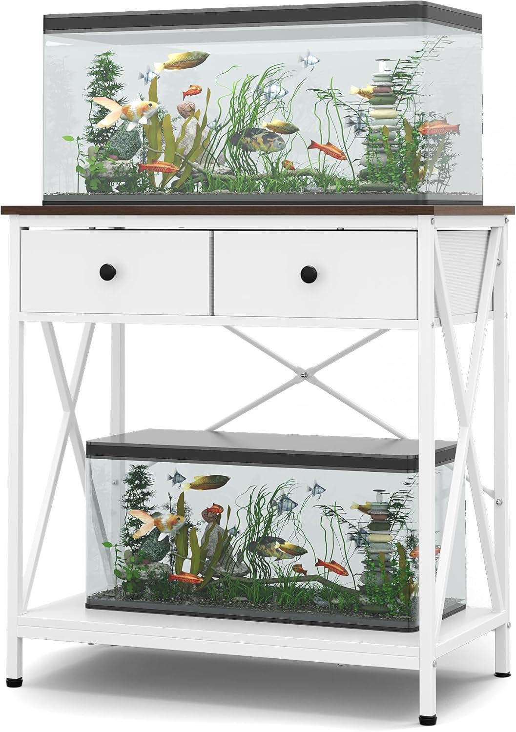 Gracie Oaks Aquarium Stand ,Metal Fish Tank Stands With Cabinet For ...